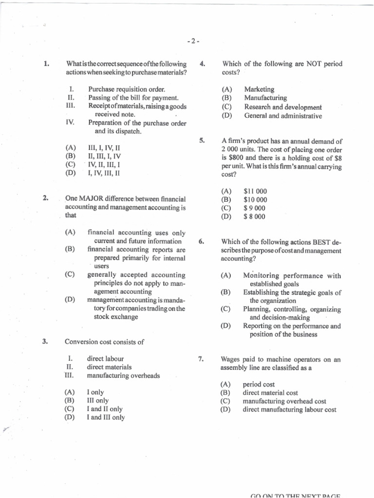CAPE Accounting U2 P1 2022 | PDF