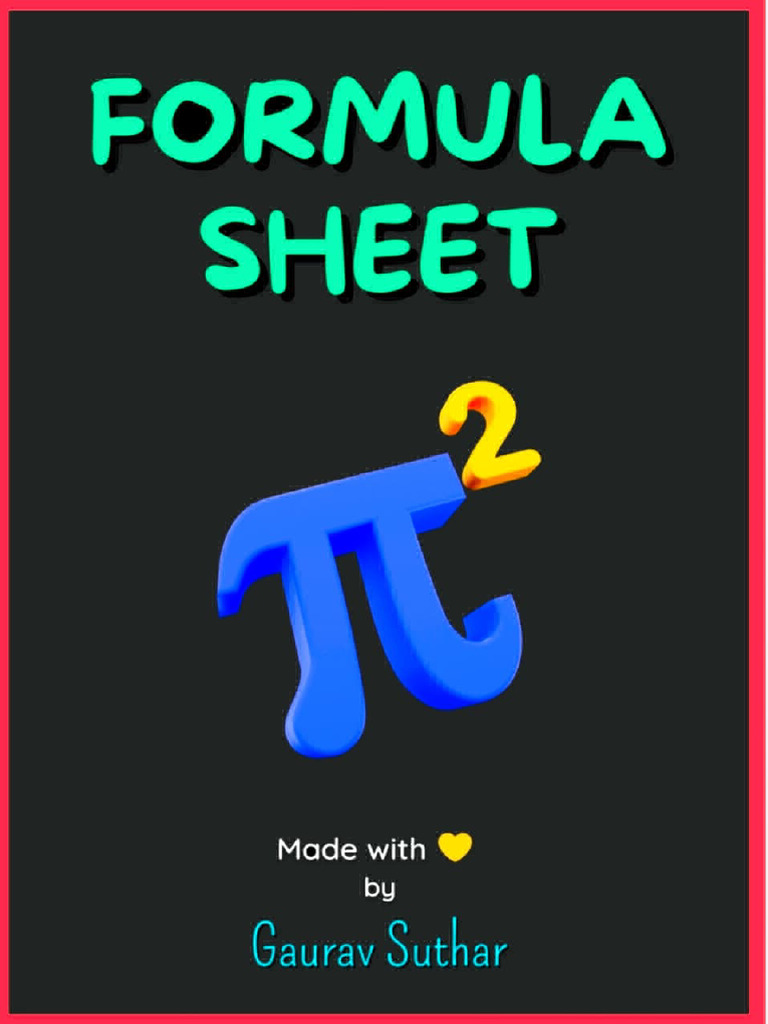 Maths Formula by Gaurav Suthar | PDF | Quadratic Equation | Equations