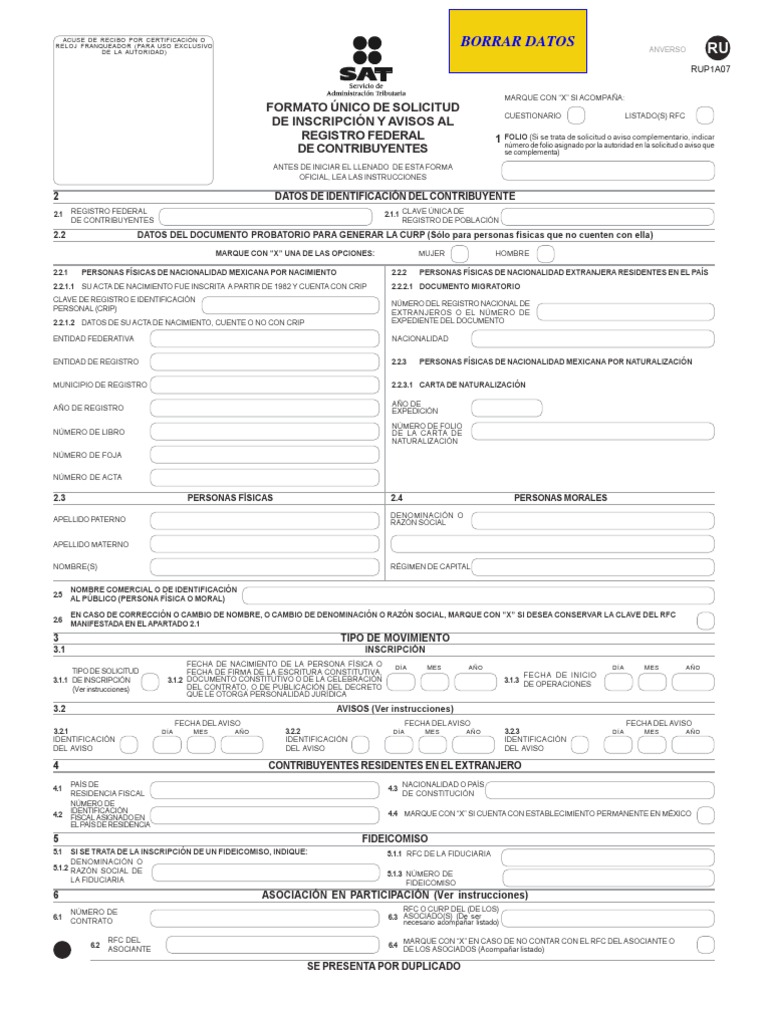 FormaRUinscripcion SAT | PDF | Liquidación | Gobierno
