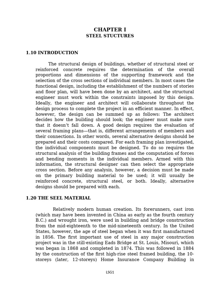 Steel Design CHAPTER I | PDF | Deformation (Engineering) | Steel