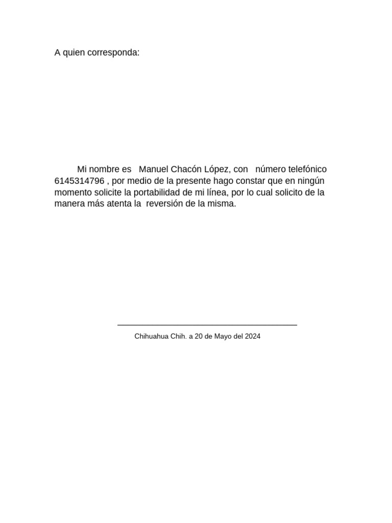 A Quien Corresponda | PDF