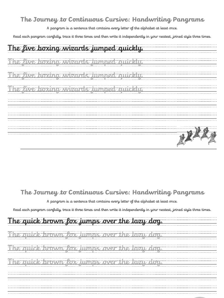 Handwriting Pangrams | PDF