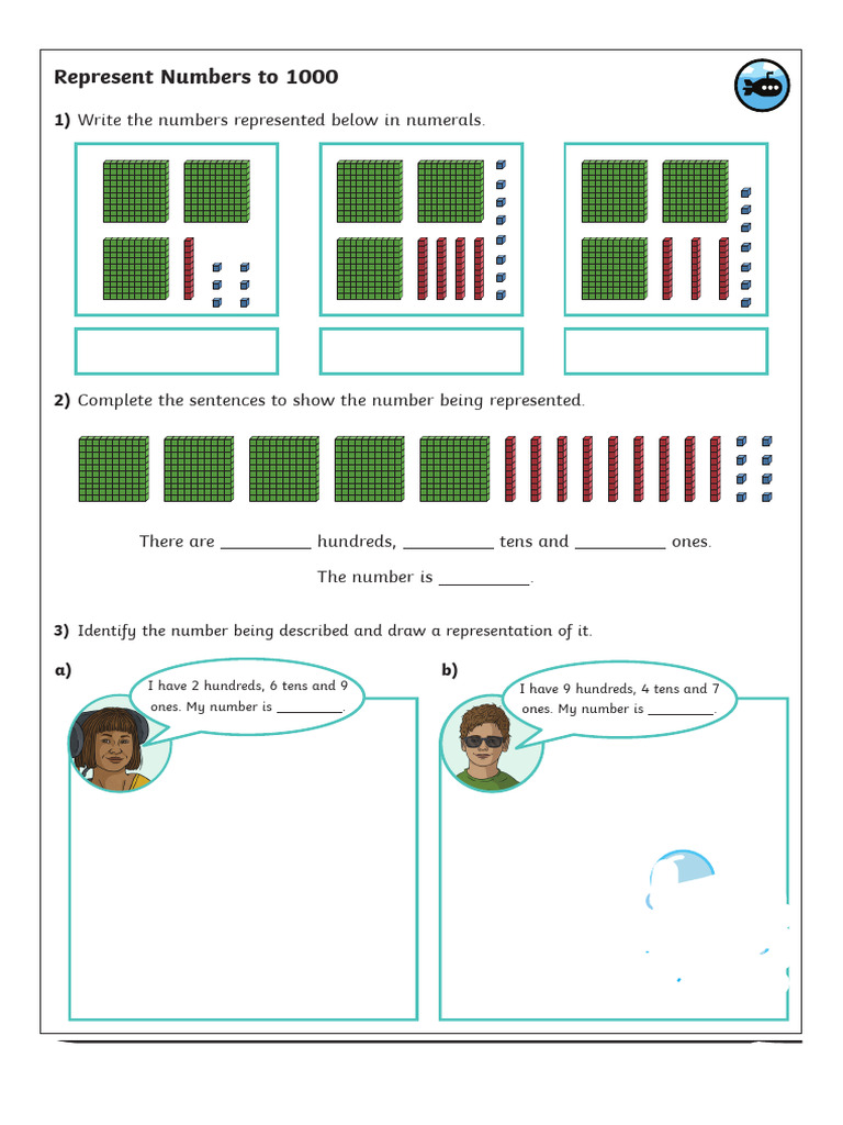 Represent Numbers Up To 1000 | PDF