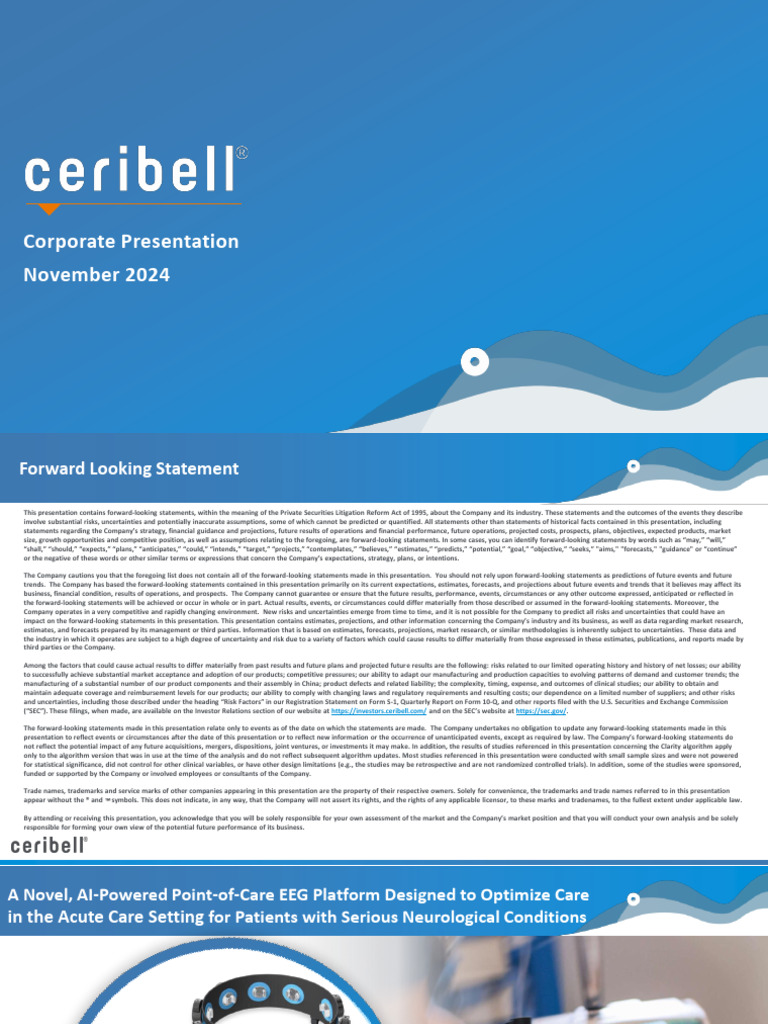 Ceribell Investor Presentation - November 2024 | PDF ...