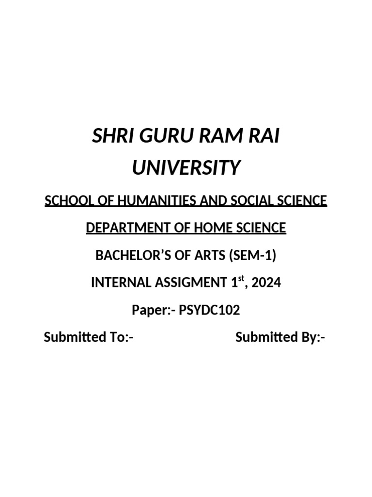 Shri Guru Ram Rai University | PDF