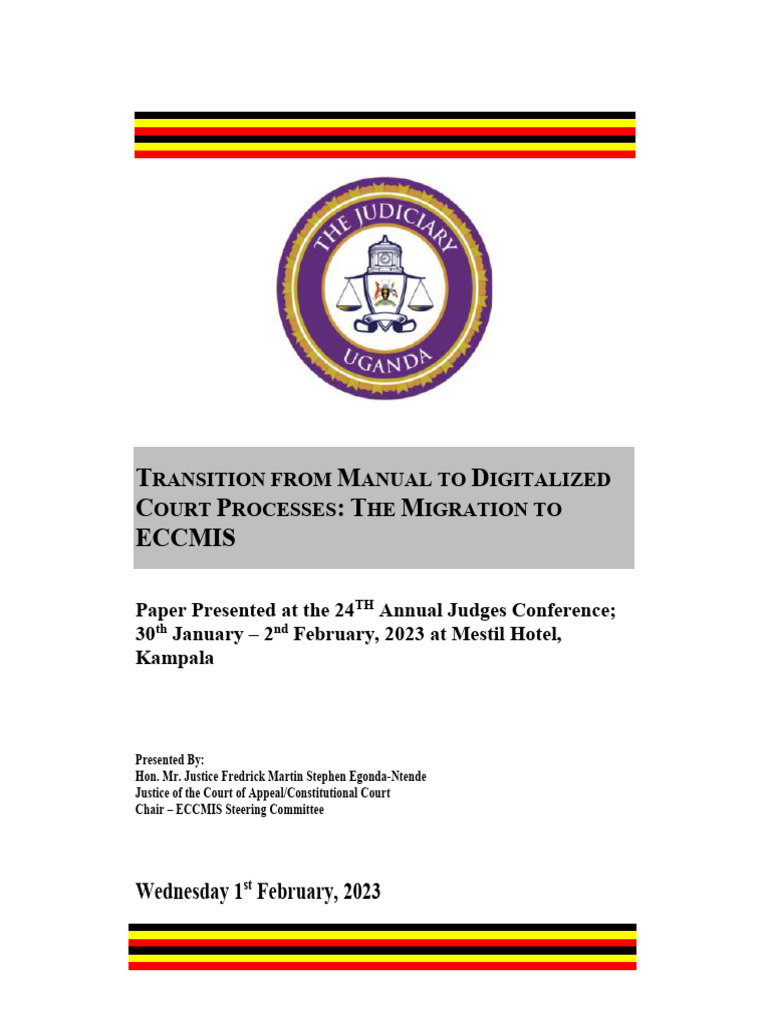 Transition From Manual To Digitalized Court Processes by Fredrick ...