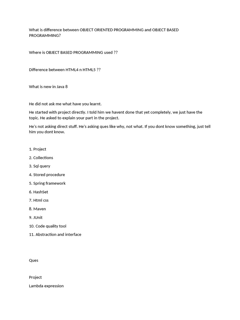 OOP vs Object-Based Programming Explained | PDF | Spring Framework | Systems Engineering