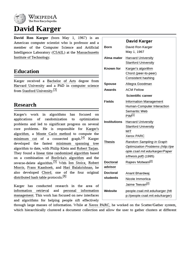 David_Karger | PDF | Computer Science | Computing