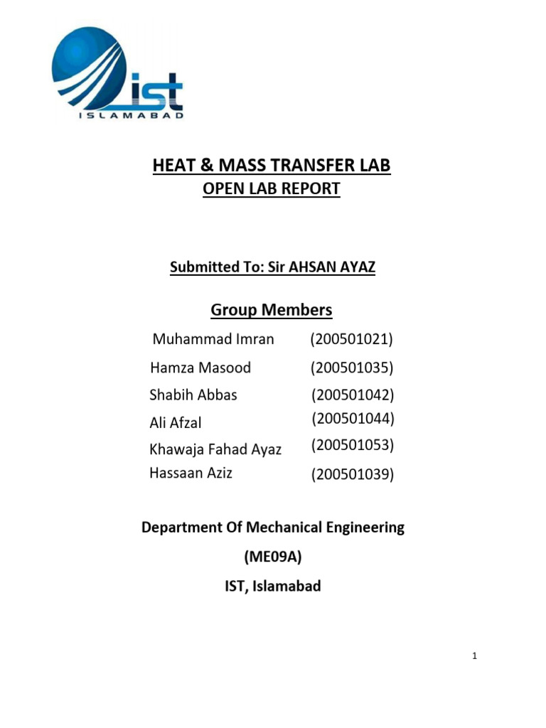 HMT Open Lab Report 1 | PDF | Electromagnetic Radiation | Light