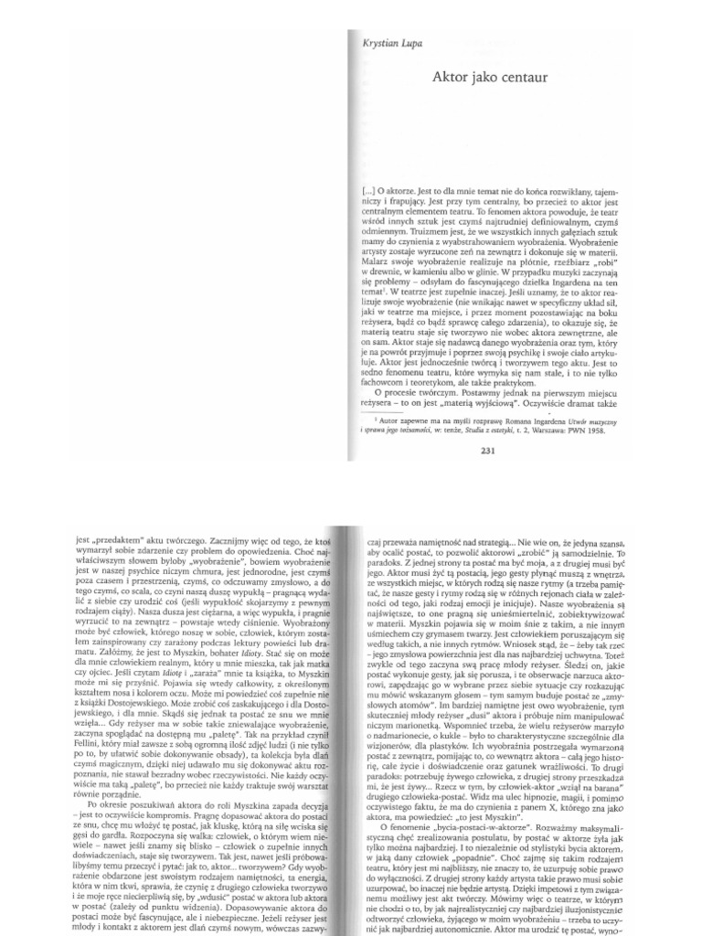 Lupa - Aktor Jako Centaur | PDF