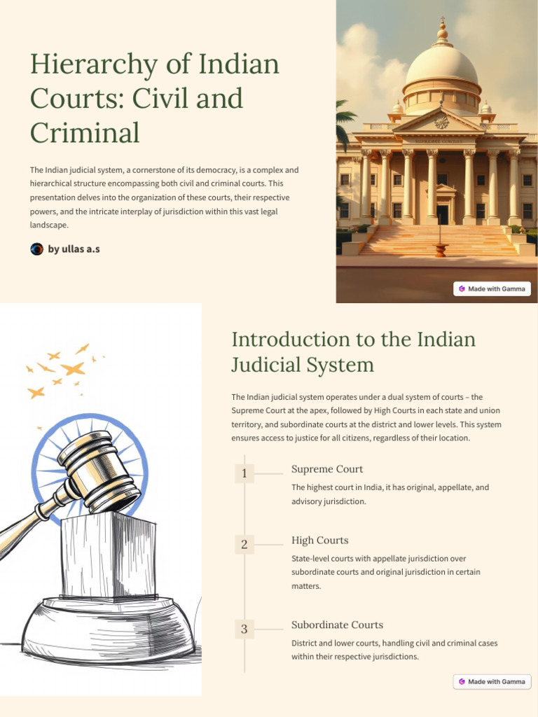 Hierarchy of Indian Courts Civil and Criminal | PDF | Supreme Courts ...