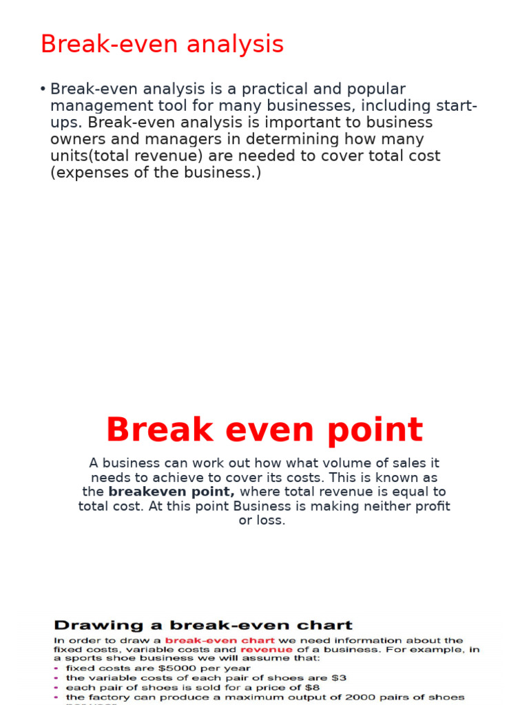 Break Even Point | PDF