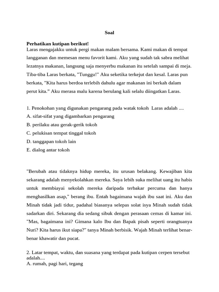 soal bhs indonesia | PDF