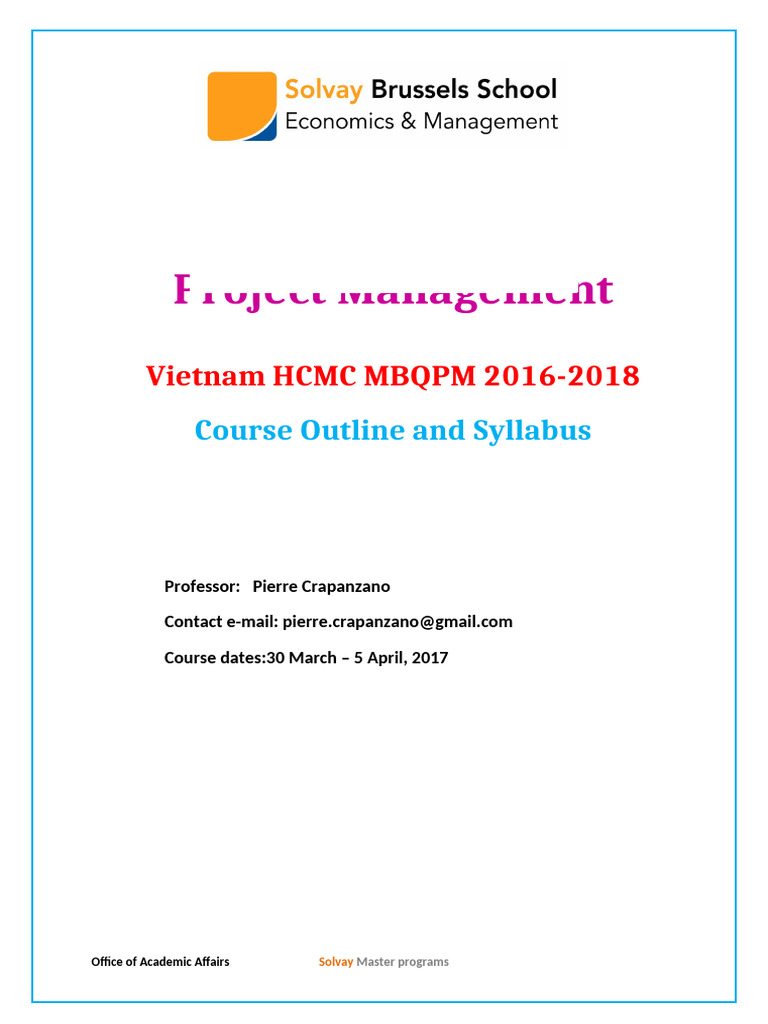 3 - Project Management - Course Outline | PDF | Project Management ...