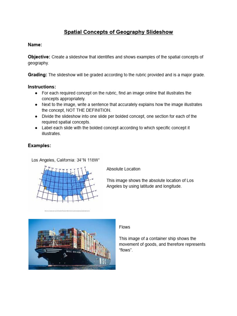 Spatial Concepts in Geography Slideshow | PDF