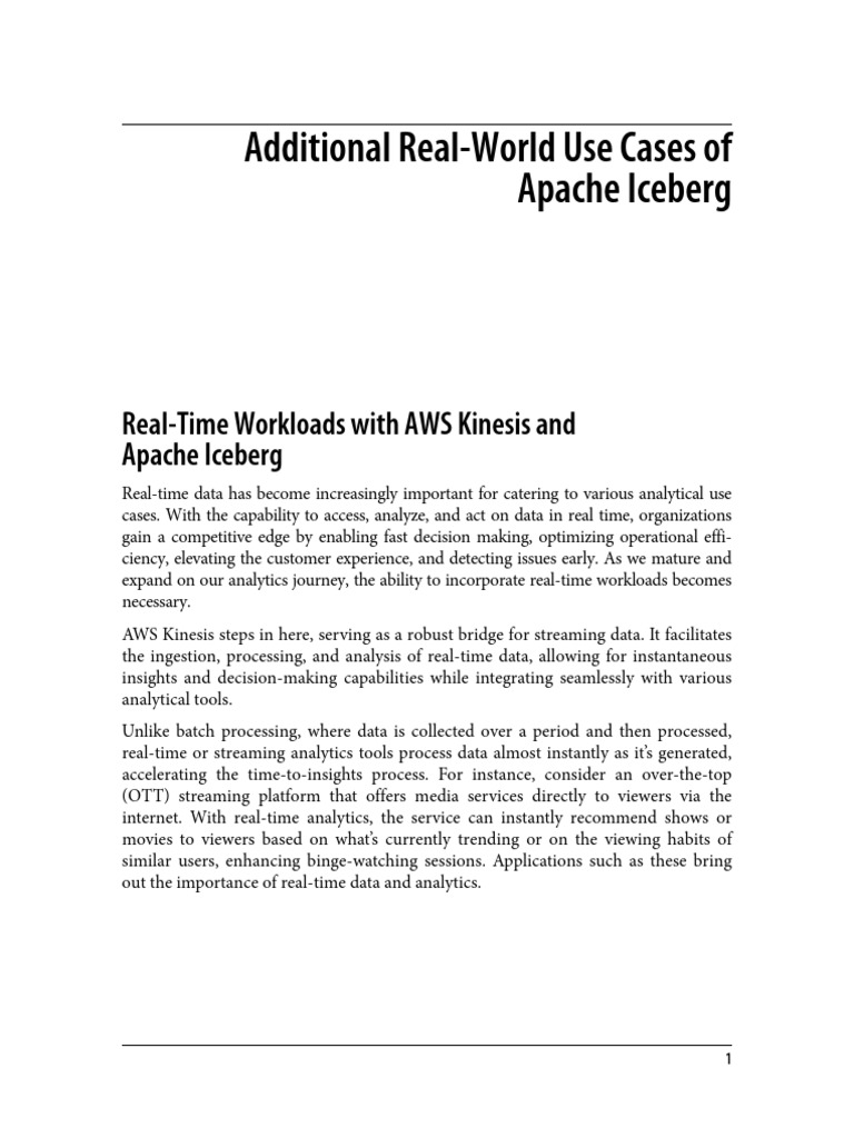 Apache Iceberg - Additional Real World Use Cases | PDF | Analytics ...