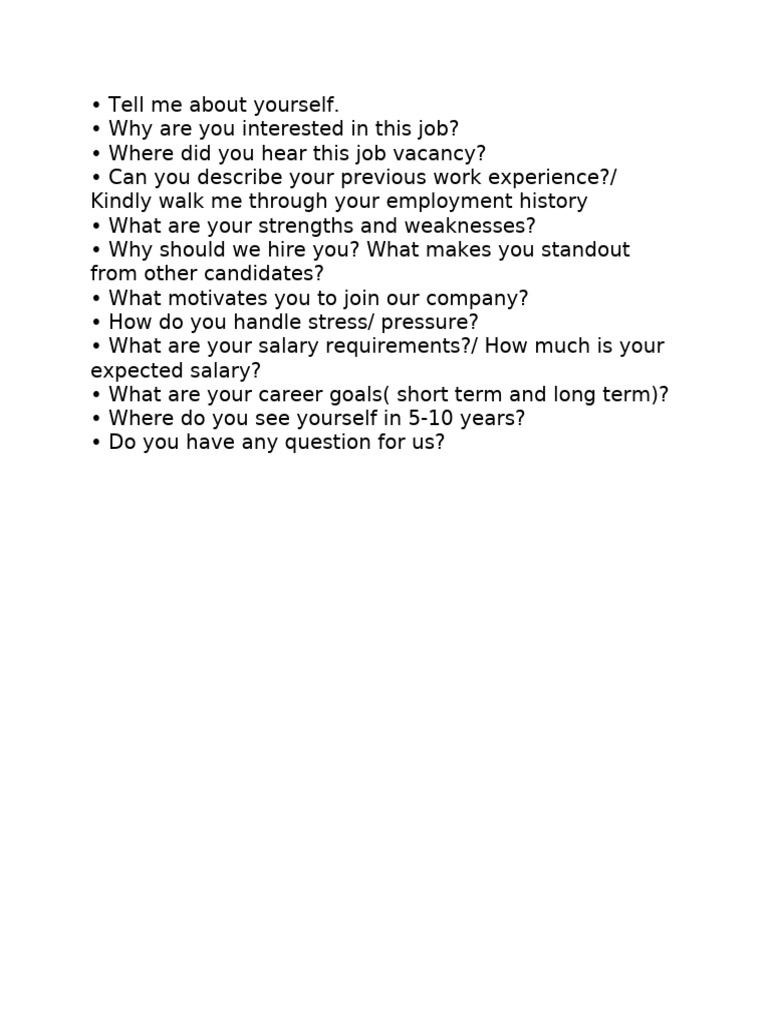 Interview Questions | PDF