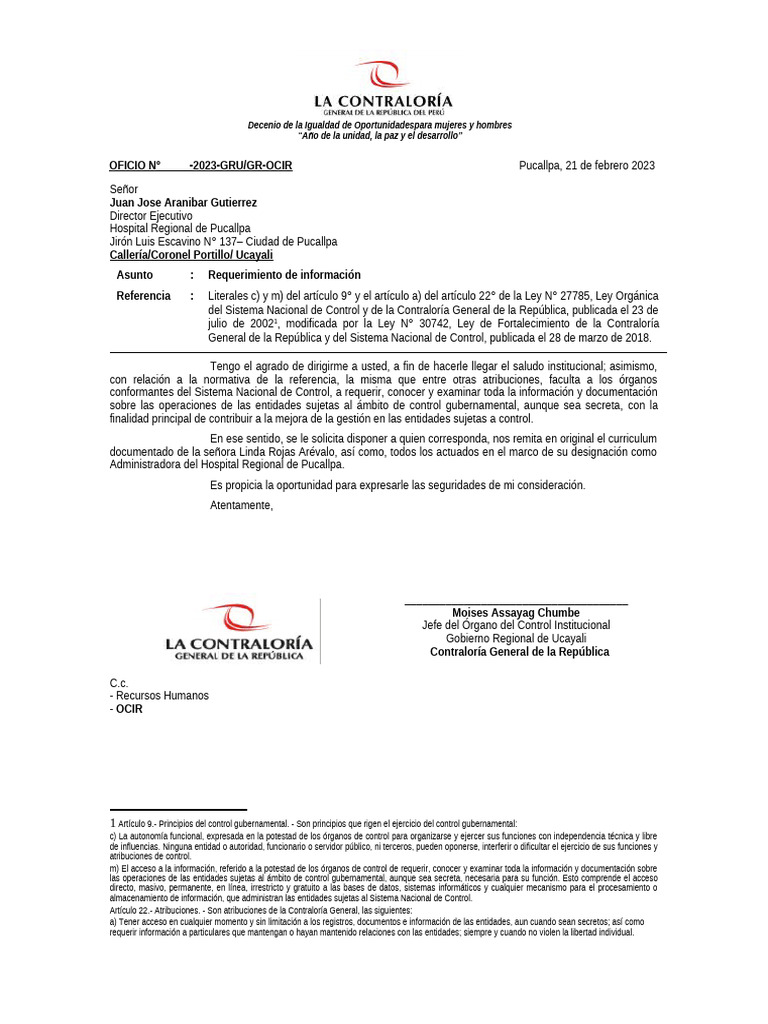 OFICIO [1] | PDF | Información | Gobierno