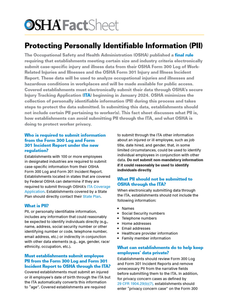 Protecting Personally Identifiable Information (PII) | PDF ...