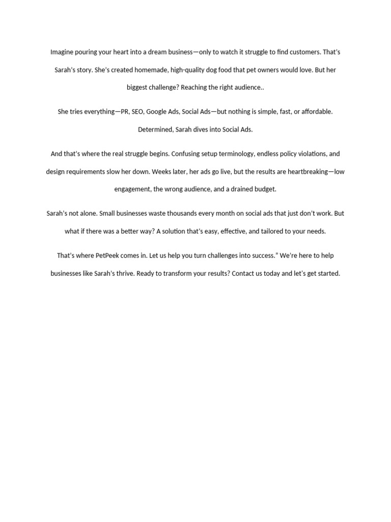 Editable version - Petpeek Explainer video script | PDF