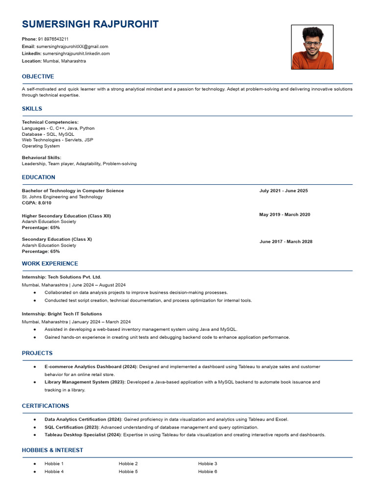Dilotte Resume Template | PDF | Java (Programming Language) | Databases