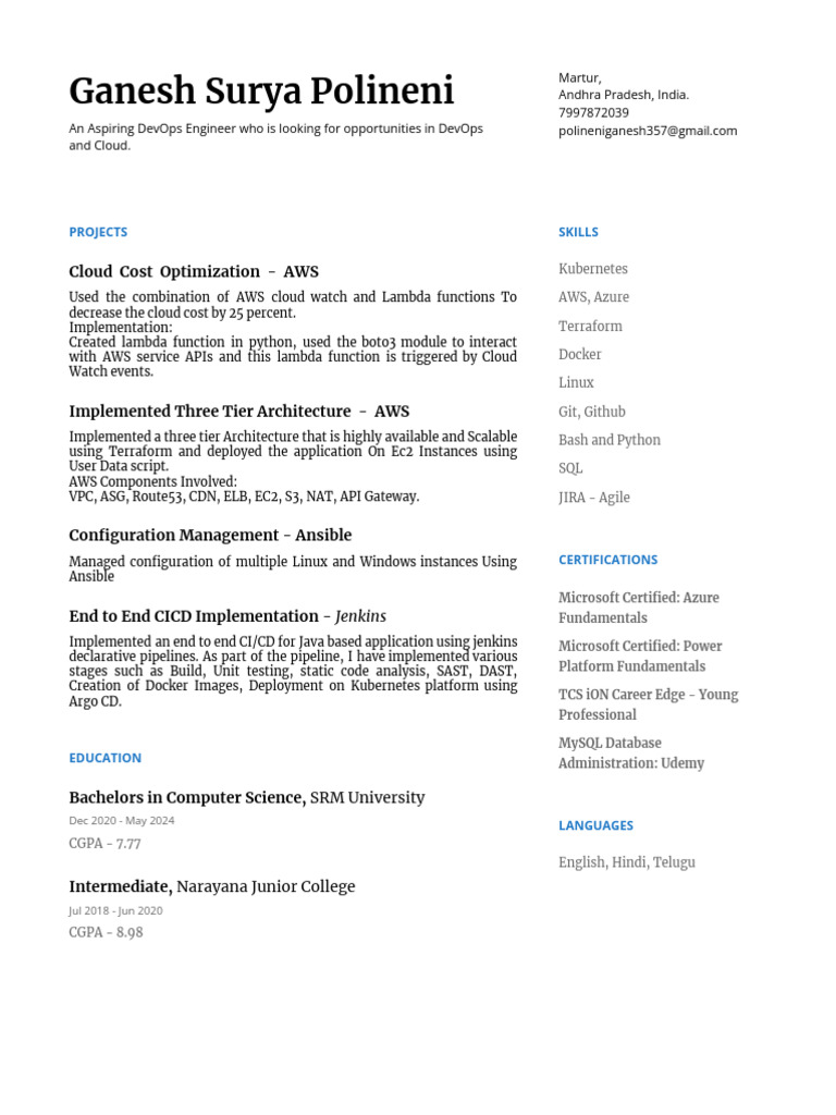 Ganesh_Surya--DevOps | PDF | Online Services | Network Architecture