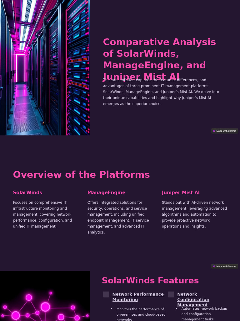 Comparative Analysis of SolarWinds ManageEngine and Juniper Mist AI | PDF | Computer Network ...