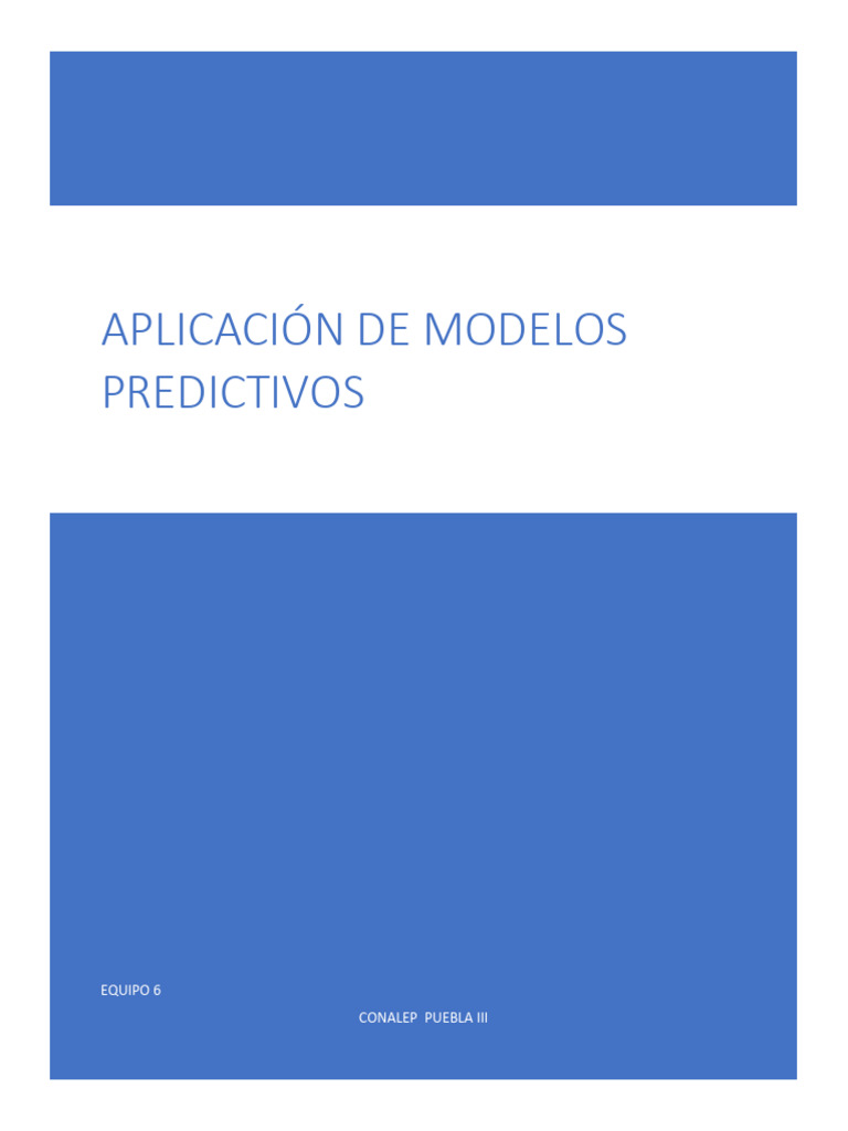 Aplicación de Modelos Predictivos en Excel | PDF