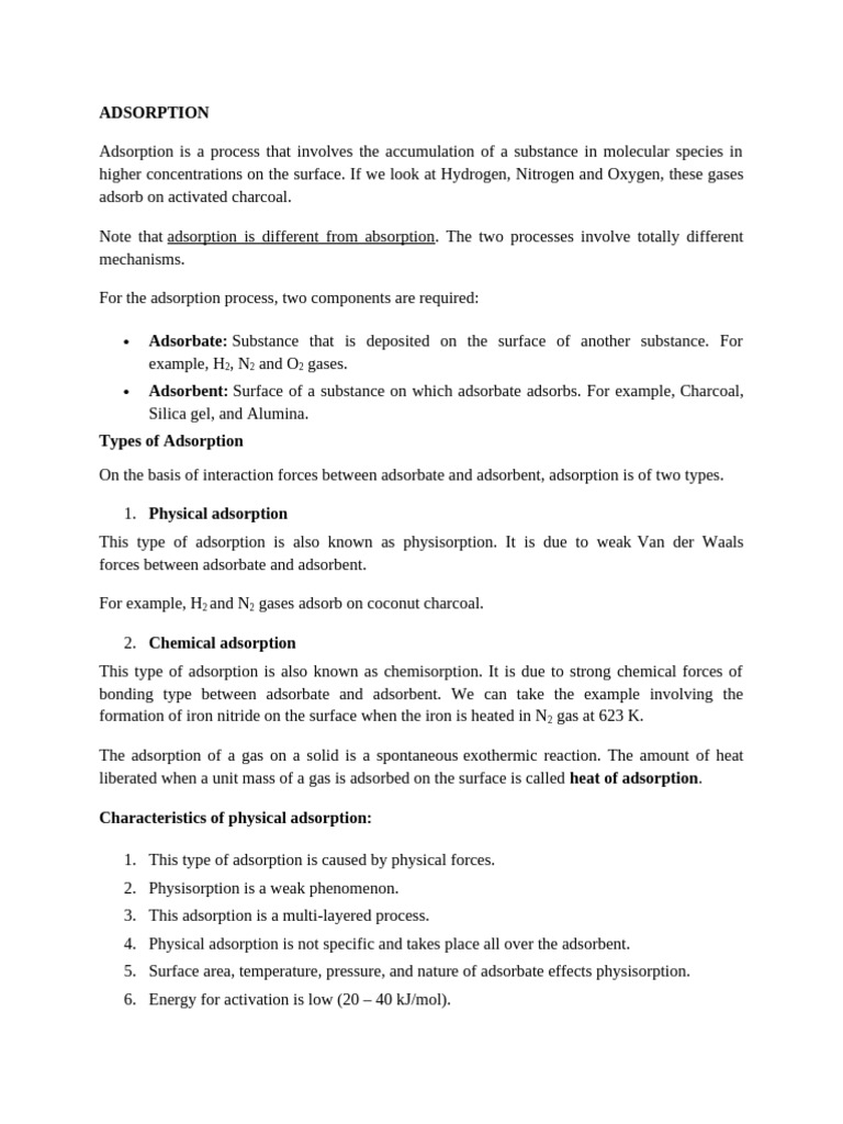 ADSORPTION | PDF | Adsorption | Zeolite