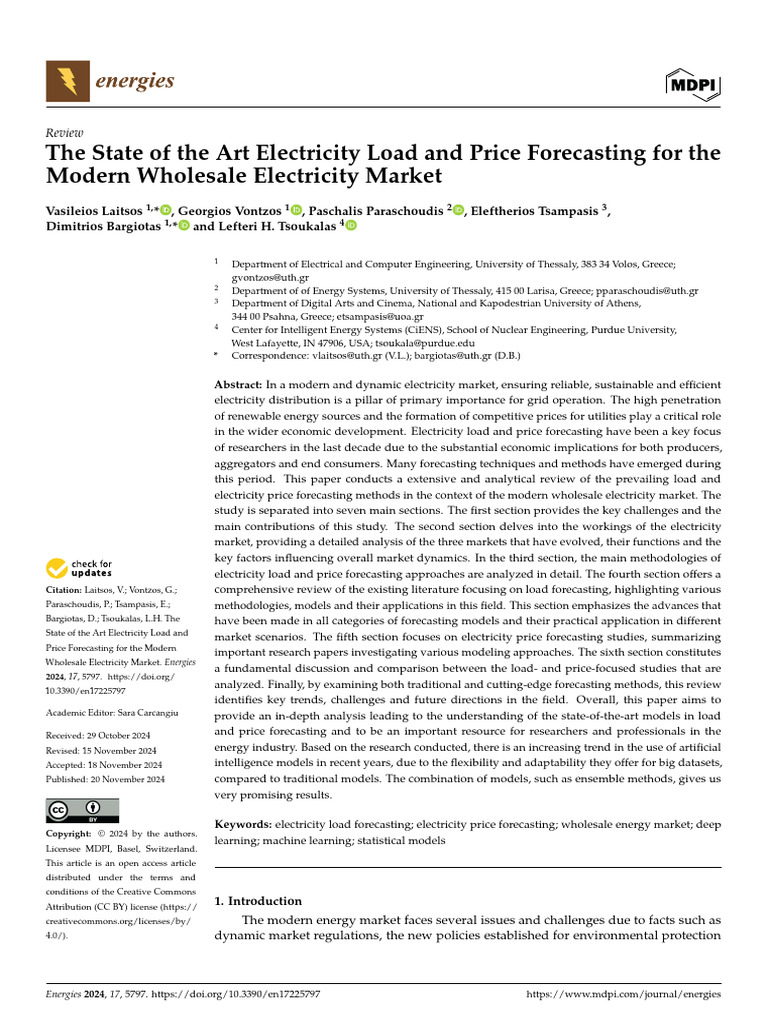 The State of The Art Electricity Load and Price Fo | PDF ...
