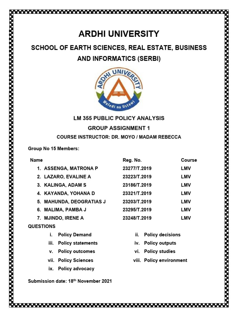 LM Public Policy Analysis Assignment 1 | PDF | Policy | Science LM Public Policy Analysis Assignment 1 | PDF | Policy | Science