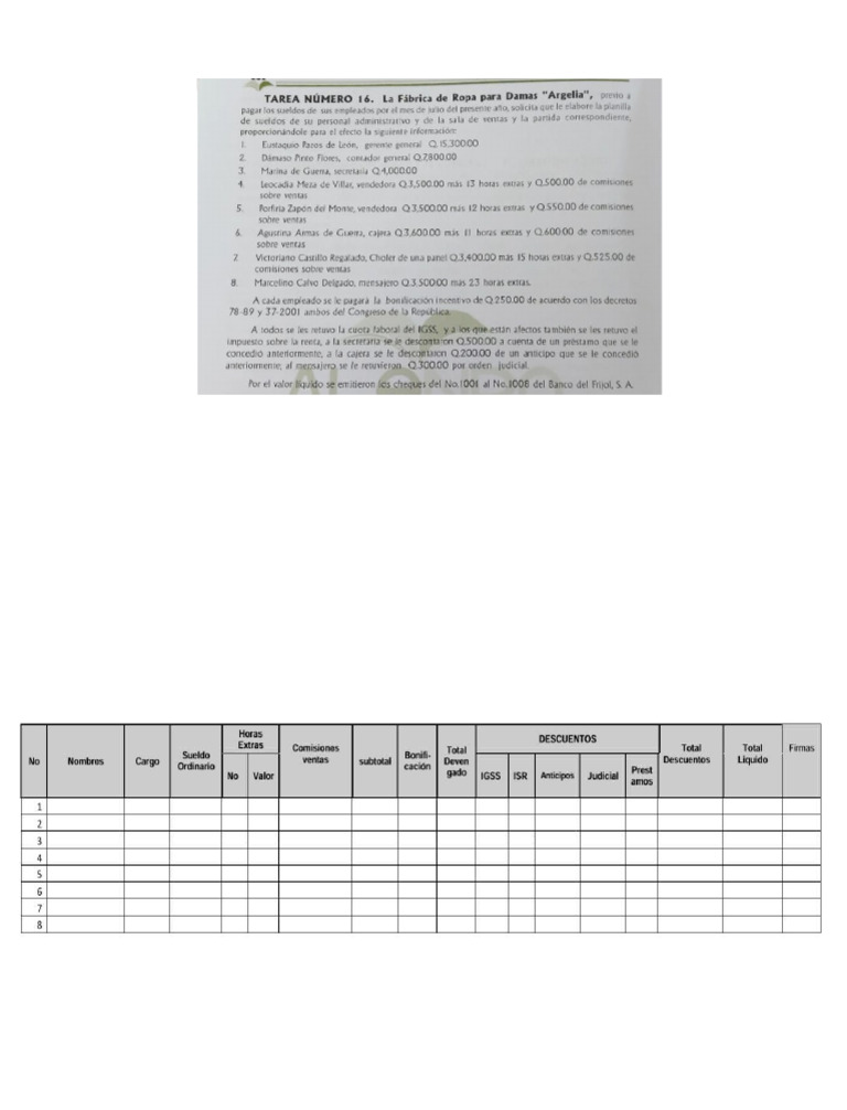 4to Baco Cuadro Mensual | PDF