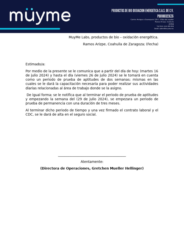 CARTA AVISO IMSS | PDF