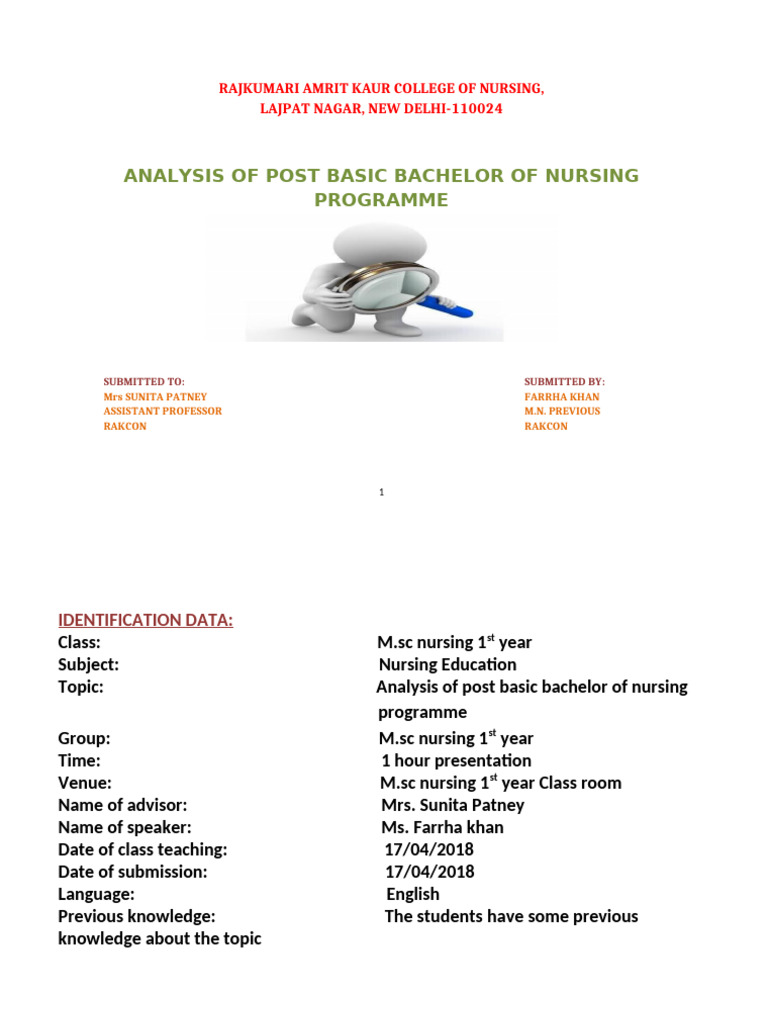 Analysis of Post Basic BSc Nursing Program | PDF | Nursing | Academic ...