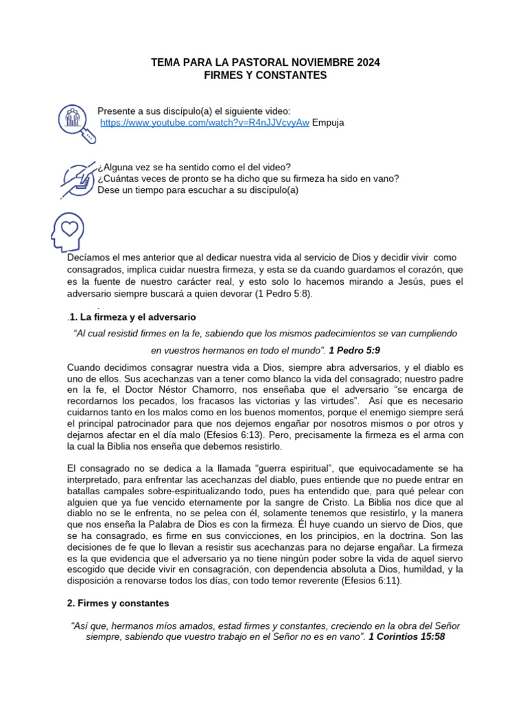 Tema para La Pastoral Noviembre | PDF | Dios | Teología