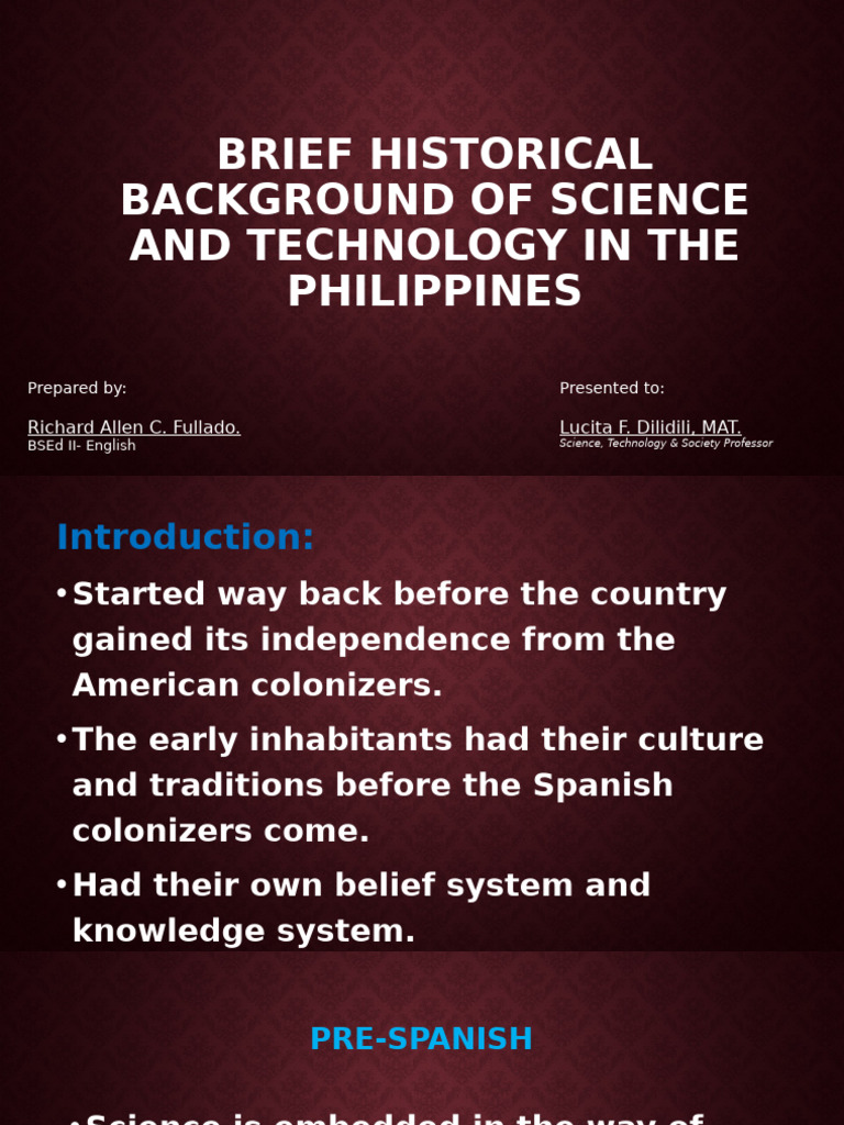 History of Science & Technology in the Philippines | PDF | Philippines ...