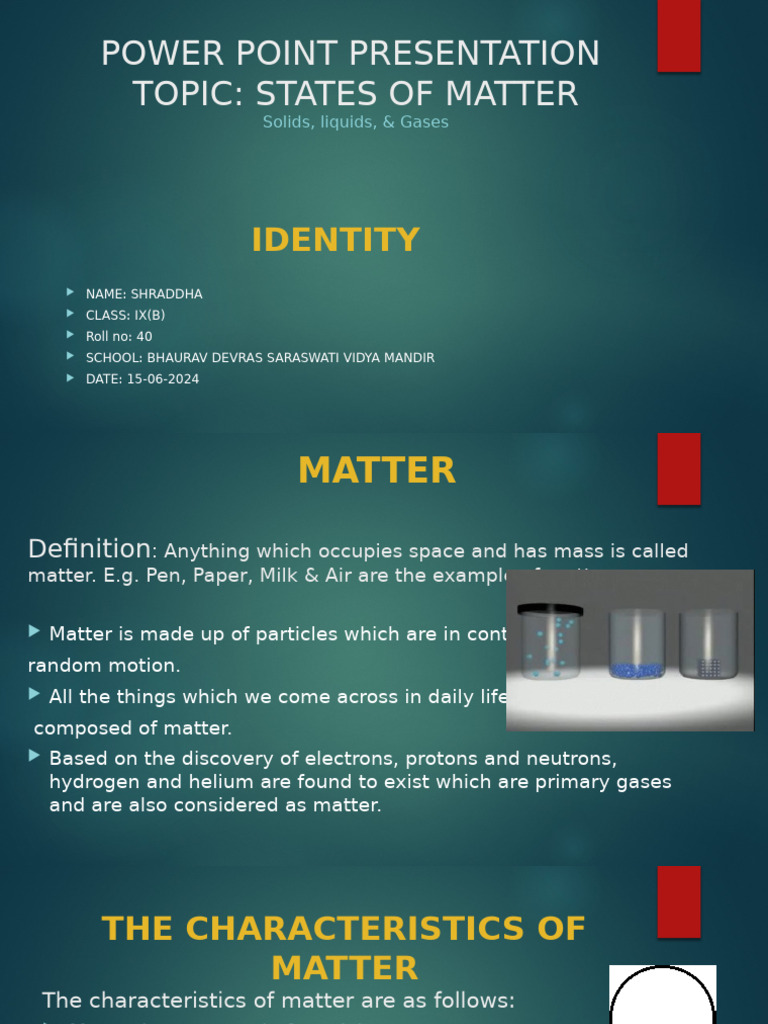 States of Matter Power Point | PDF | Gases | Matter
