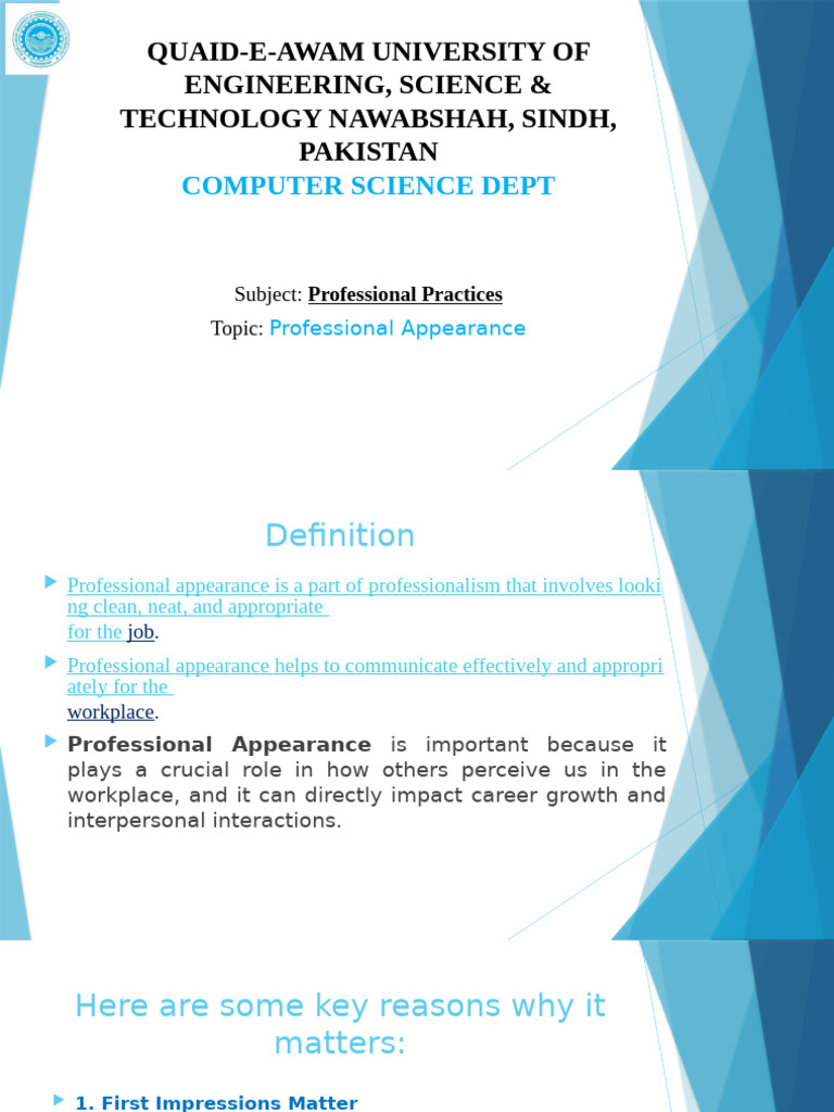 Importance of Professional Appearance | PDF | Credibility | Cognition
