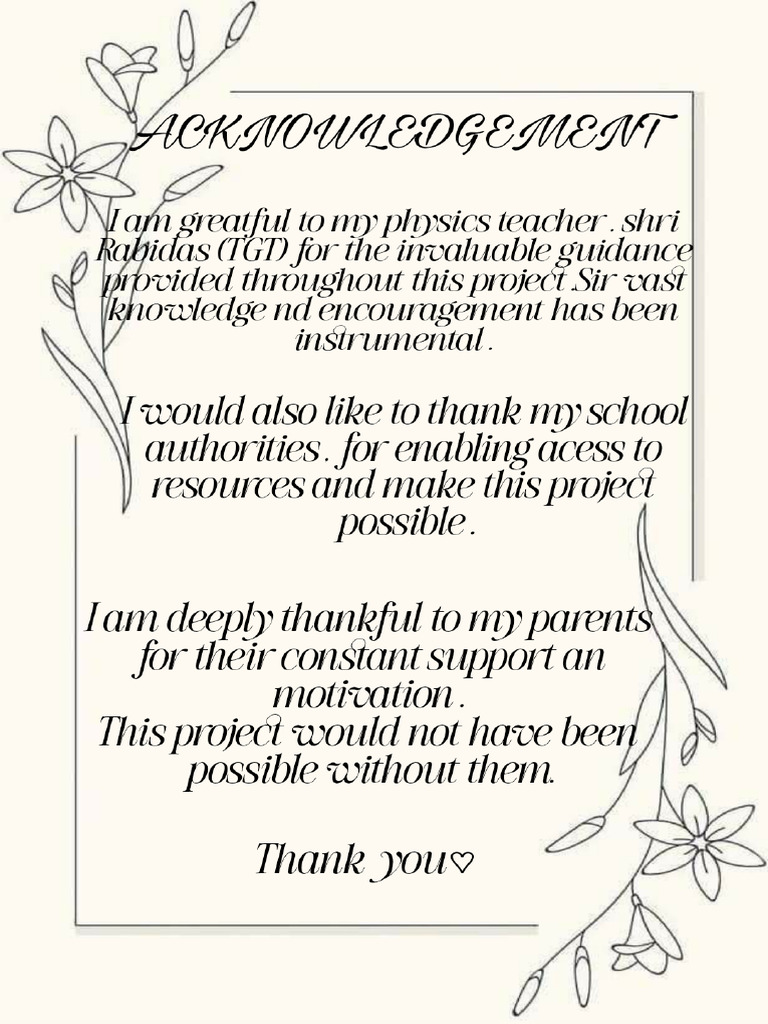 Physics Acknowledgement | PDF