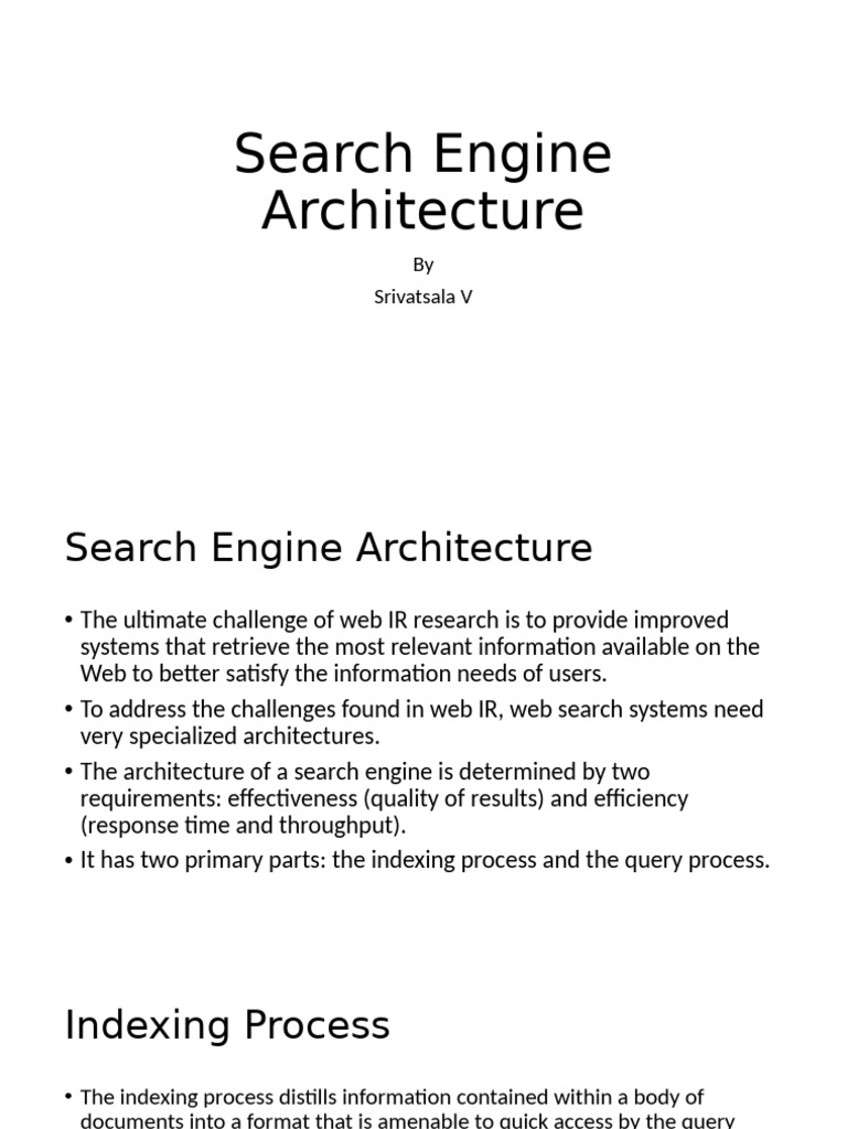 Search Engine Architecture | PDF | Search Engine Indexing | Information ...