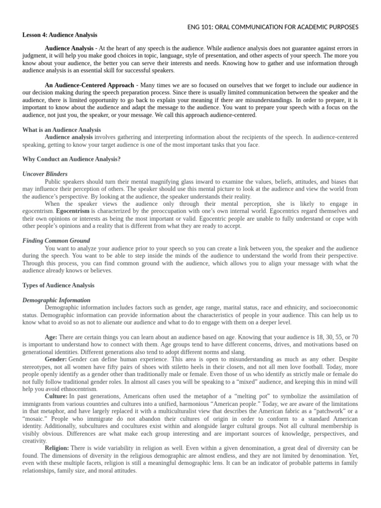 Oral Comm Lesson 4 | PDF | Attitude (Psychology) | Knowledge