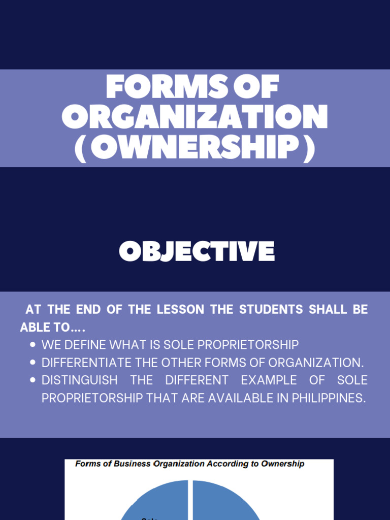 FORMS OF ORGANIZATION | PDF | Sole Proprietorship | Private Law
