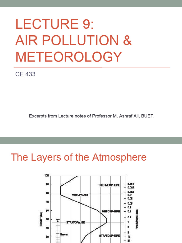 Lecture 9_CE 433 | PDF | Atmosphere Of Earth | Troposphere