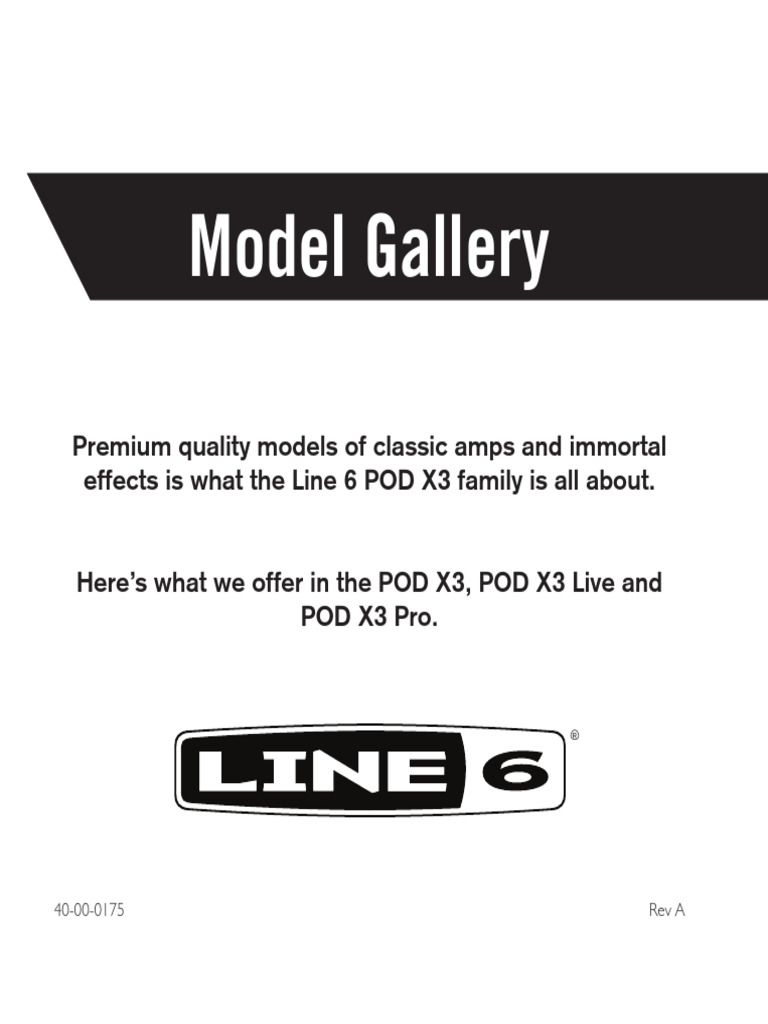 POD X3 Model Gallery (Rev A) - English | PDF | Music Technology | Guitars