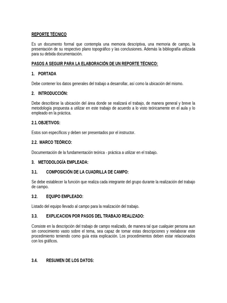 Reporte Técnico | PDF | Topografía | Bibliografía