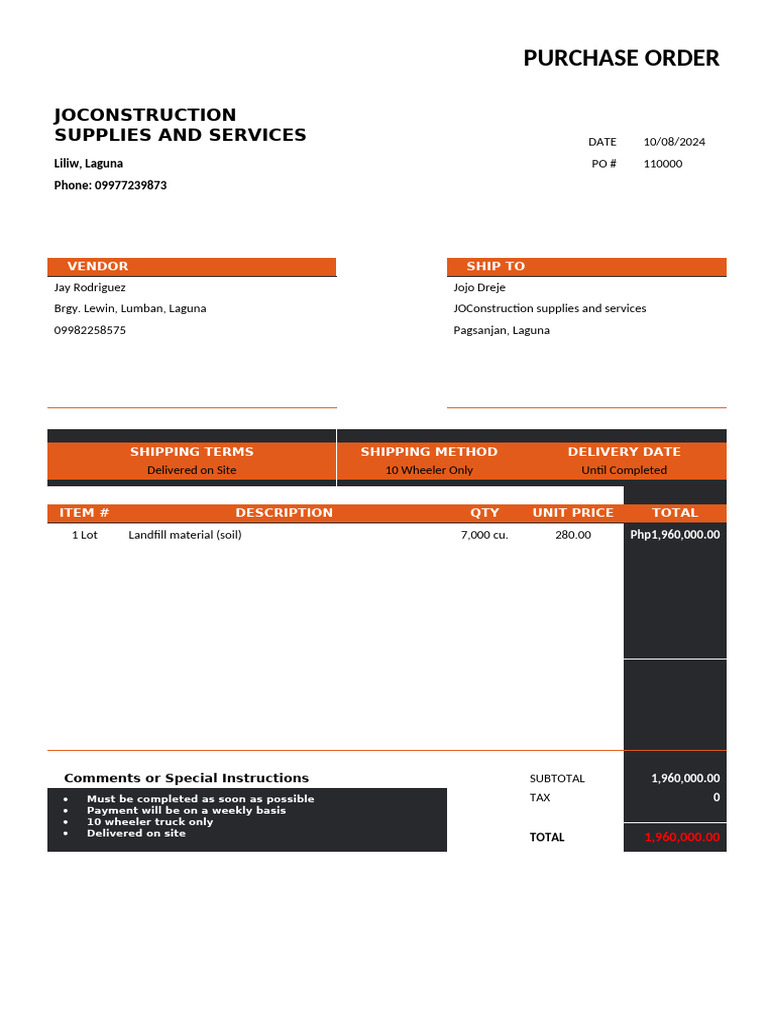 Purchase Order | PDF