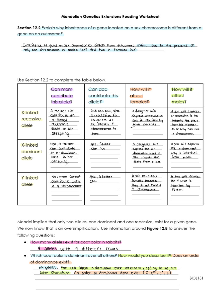 X-Linked Inheritance Explained | PDF | Dominance (Genetics ...