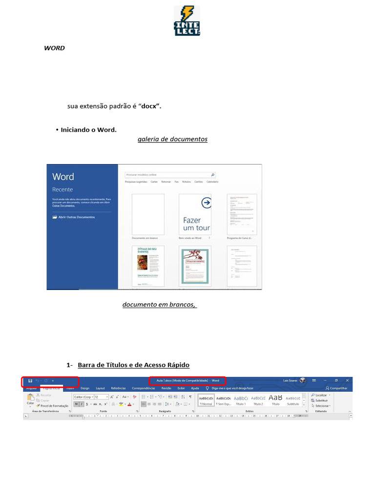 Resumo Aula 7_Word | PDF | Teclado de computador | Janela (informática)