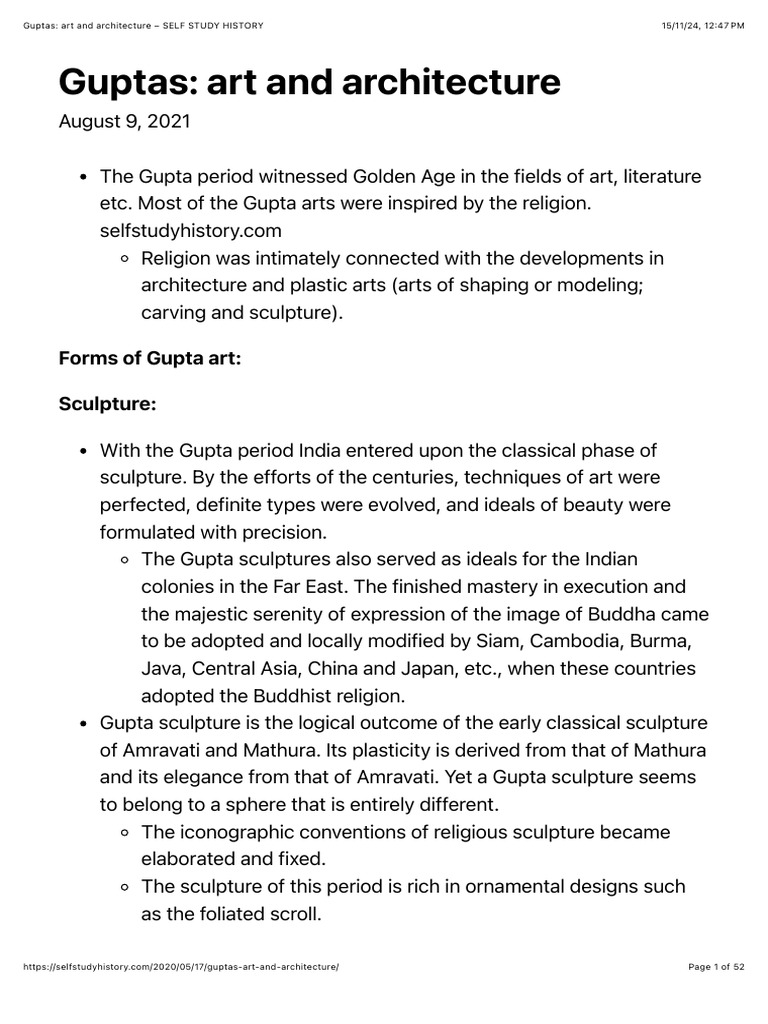 Gupta Empire Art and Architecture | PDF | Sculpture