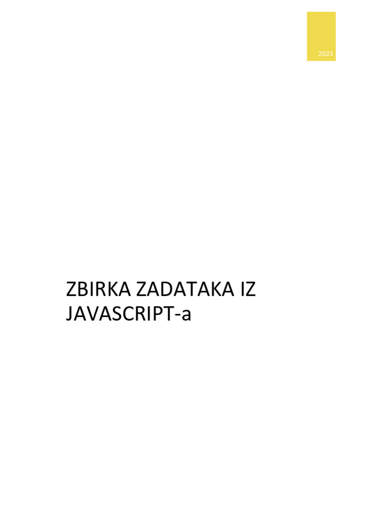 4161 Javascript Zbirka Zadataka | PDF